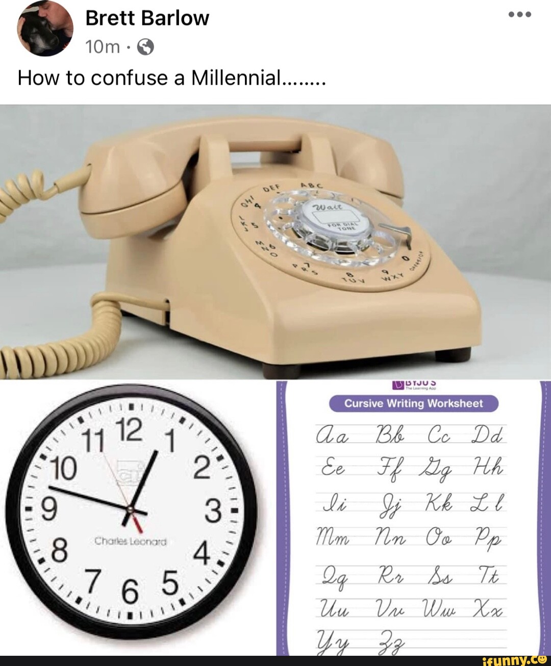 & Brett Barlow How to confuse a Millennial Cursive Writing Worksheet da ...