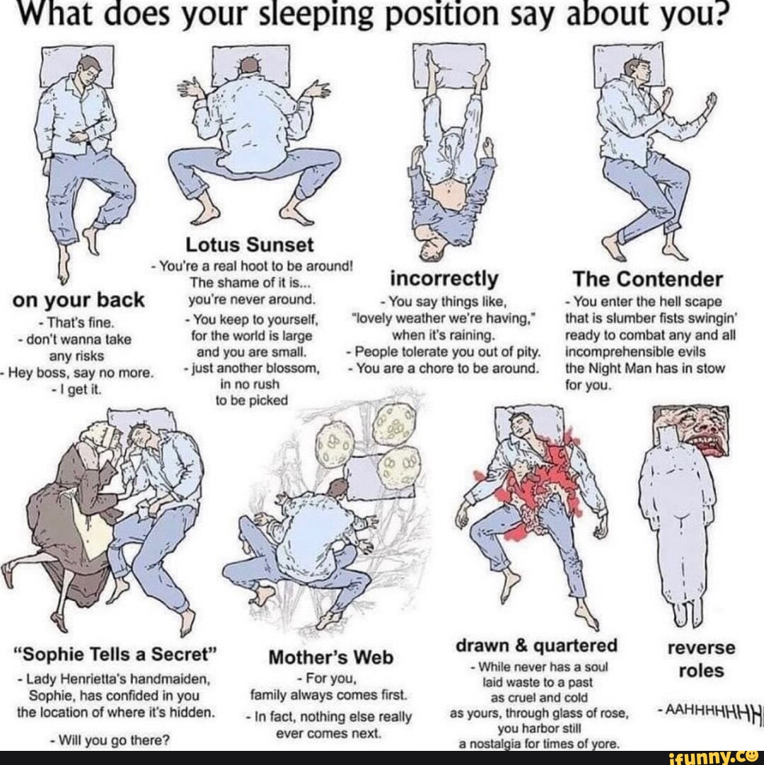 What does your sieeping position say about you? Lotus Sunset You're a ...