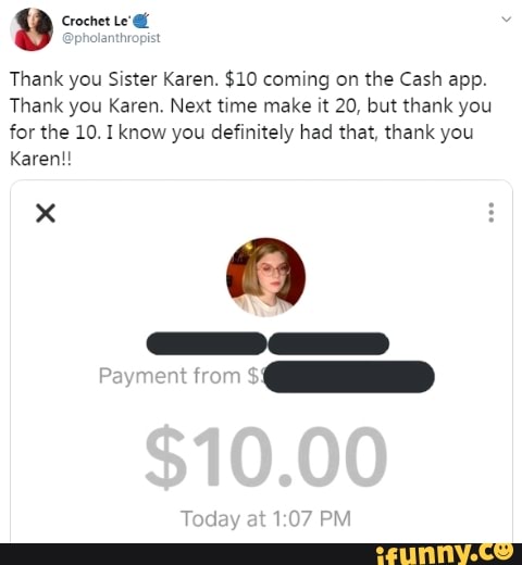 9 Crochet Le'@ @pholanthropist Thank you Sister Karen. $10 coming on ...