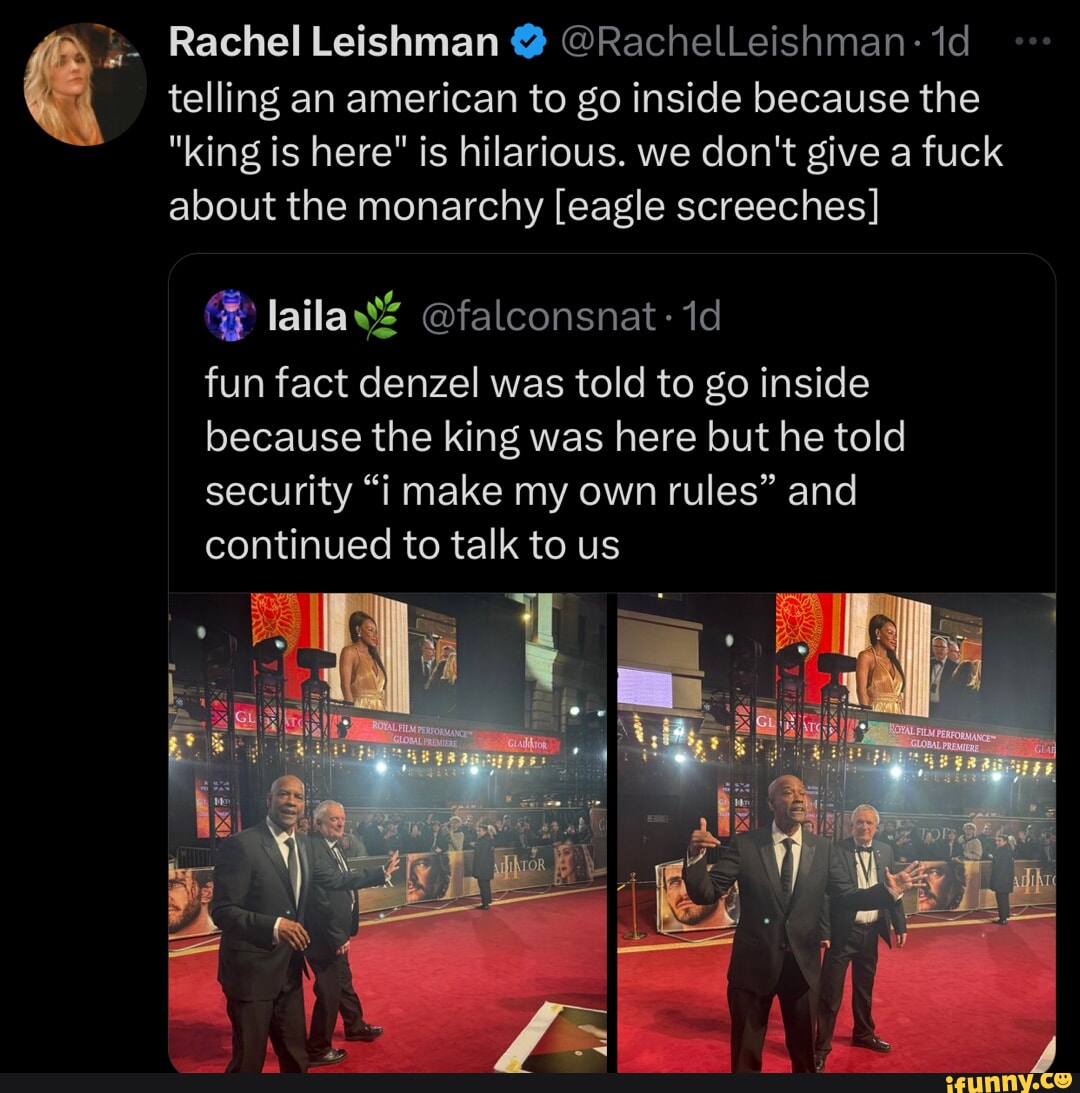 Rachel Leishman @ @RachelLeishman:- id telling an american to go inside ...