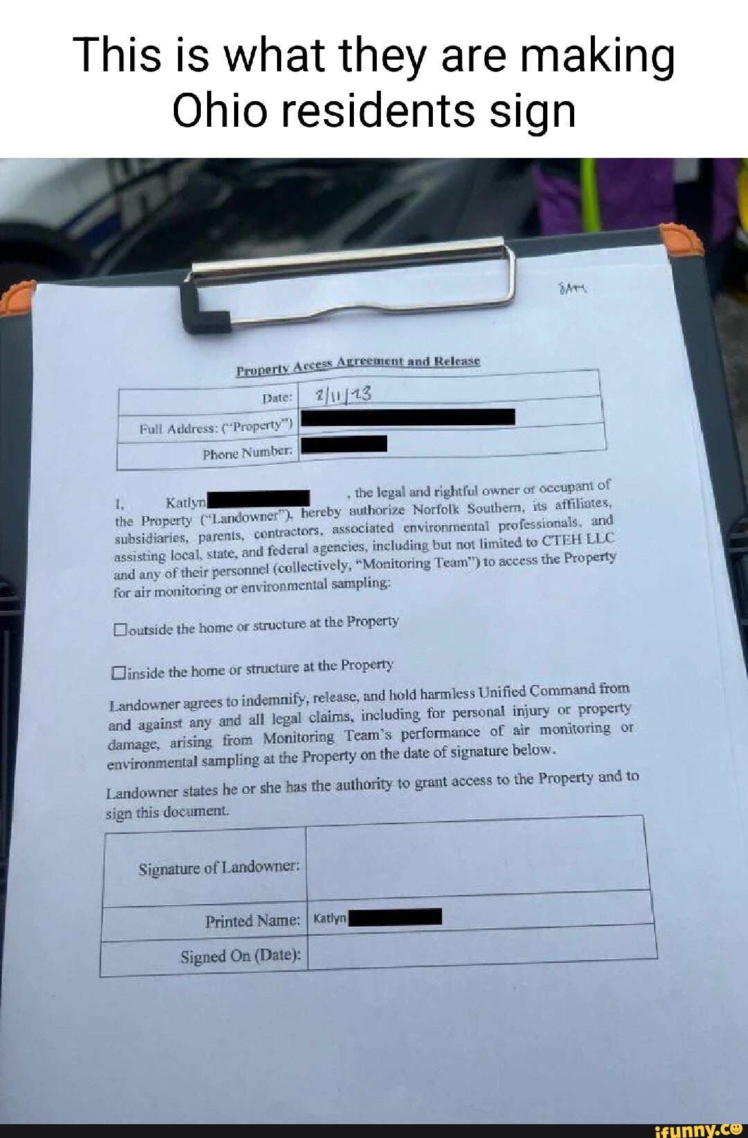 This is what they are making Ohio residents sign Access Agreement and ...