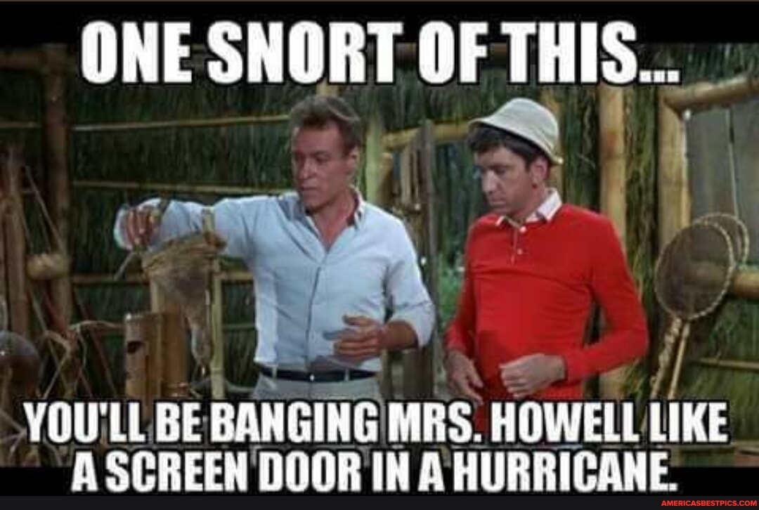 ONE SNORT OF THIS. YOU'LL BE BANGING MRS. HOWELL LIKE A SCREEN DOOR IN ...