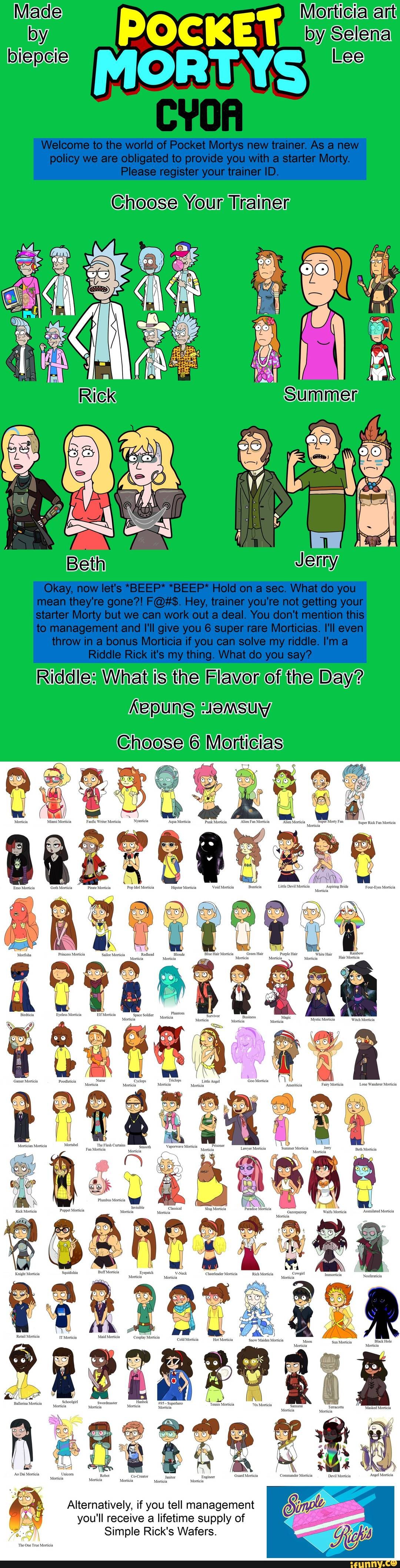 Pocket Mortys CYOA - POCKET MORTYS Lee Welcome to the world of Pocket ...