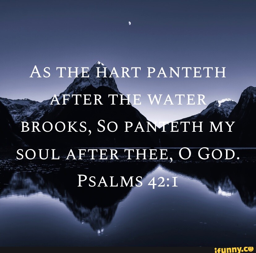 AS THE HART PANTETH AFTER THE WATER BROOKS, SO PA MY SOUL AFTER THEE, O ...