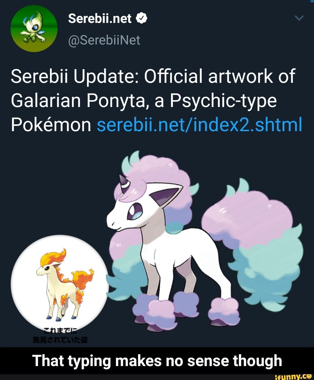 @SerebiiNet Serebii Update: Ofﬁcial artwork of Galarian Ponyta, a ...