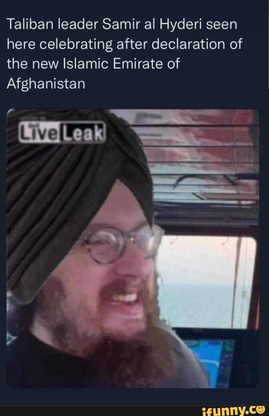 Taliban leader Samir al Hyderi seen here celebrating after declaration ...