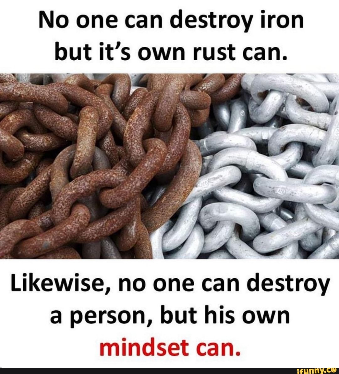 No one can destroy iron but it's own rust can. - , A Likewise, no one ...