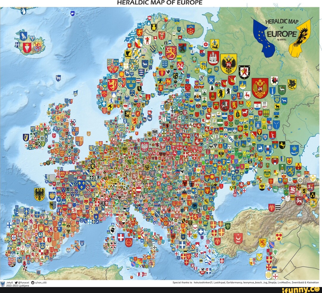 HERALDIC MAP OF EUROPE - iFunny
