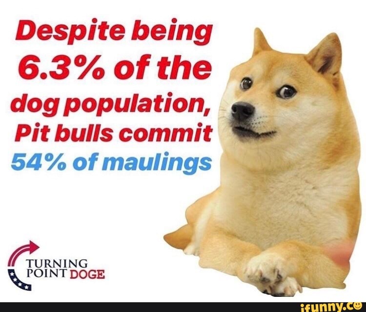 Despite being 6.3% of the dog population, Pit bulls commit * 54% of ...