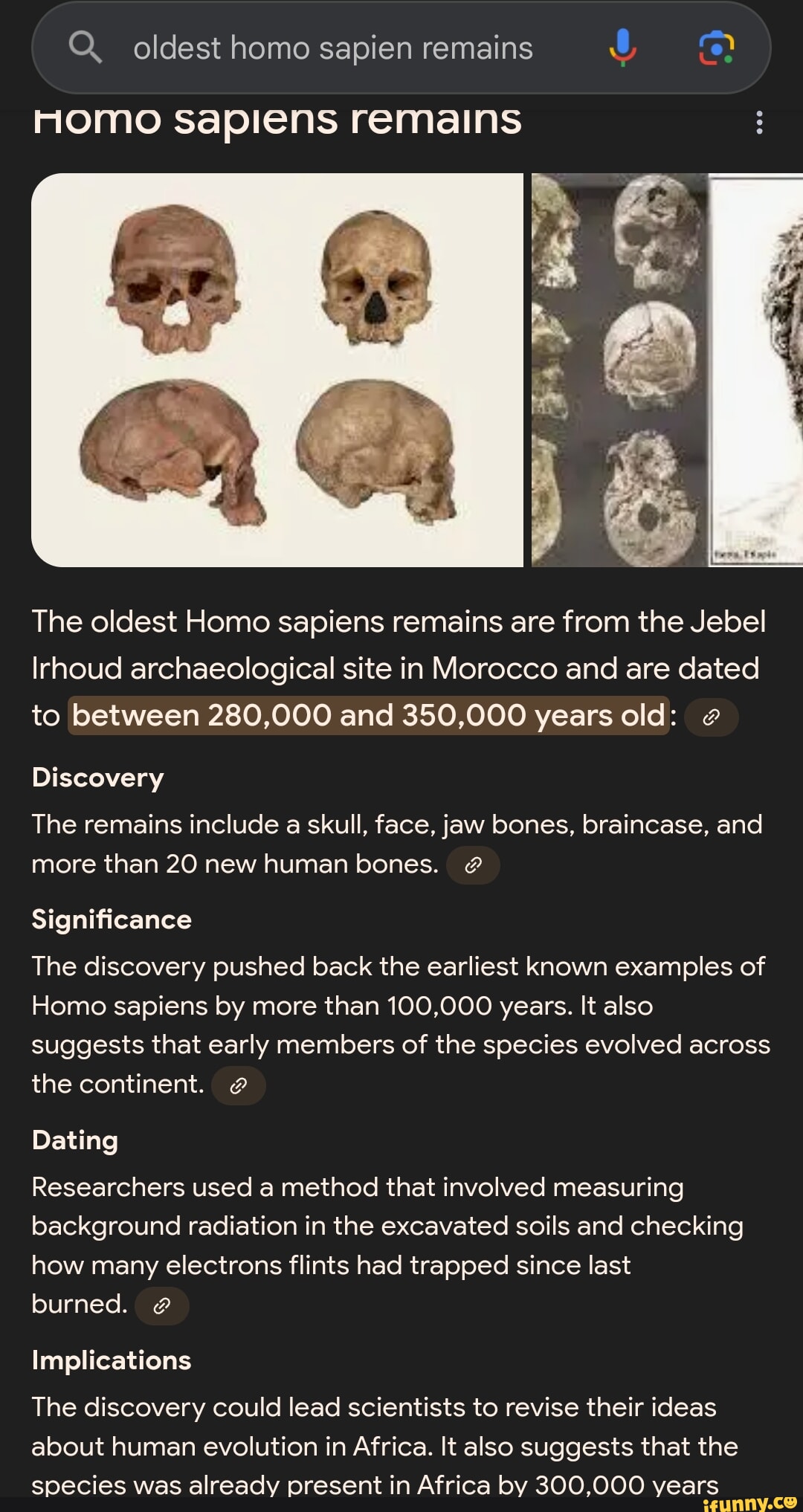 Q. oldest homo sapien remains Homo sapiens remains The oldest Homo ...