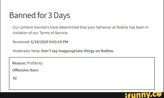 Banned for 3 Days Our content monitors have determined that your ...