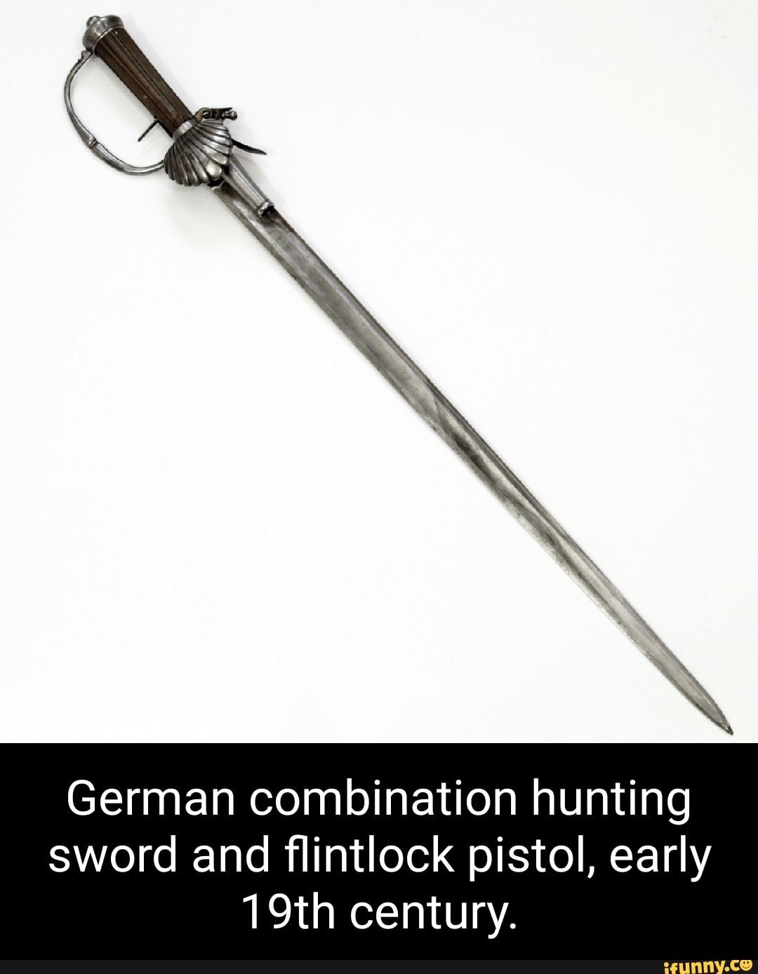 German combination hunting sword and flintlock pistol, early 19th ...