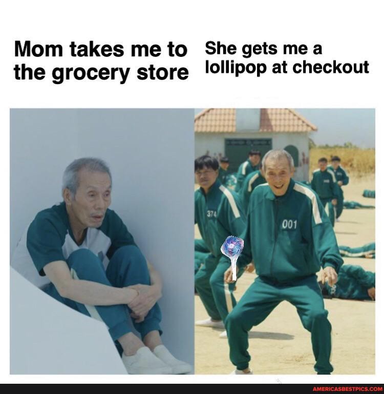 Mom takes me to She gets mea the grocery store lollipop at checkout ...