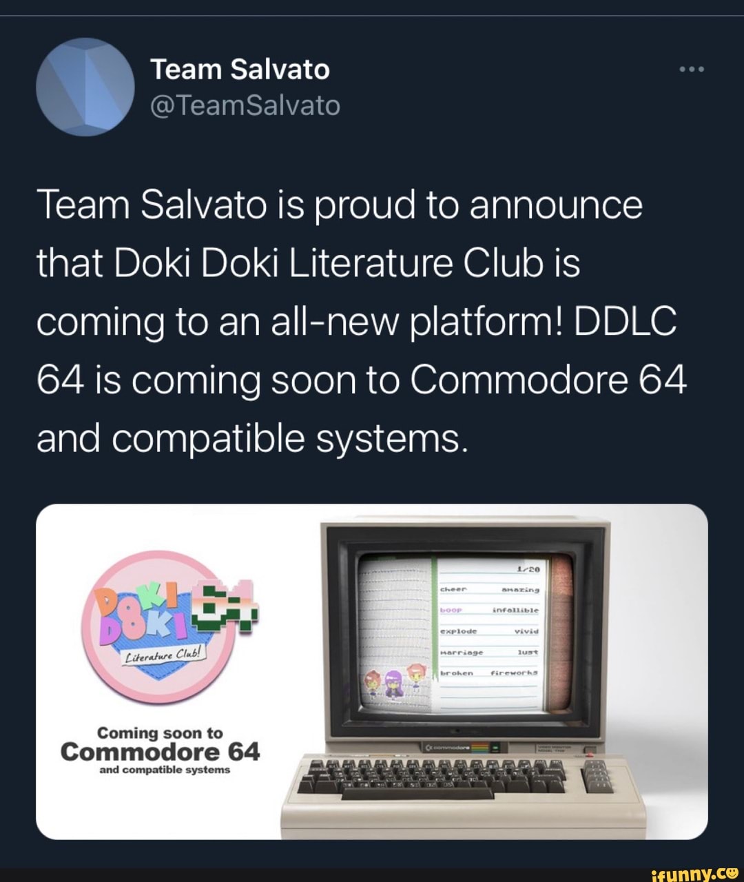 \ Team Salvato @TeamSalvato Team Salvato is proud to announce that Doki ...