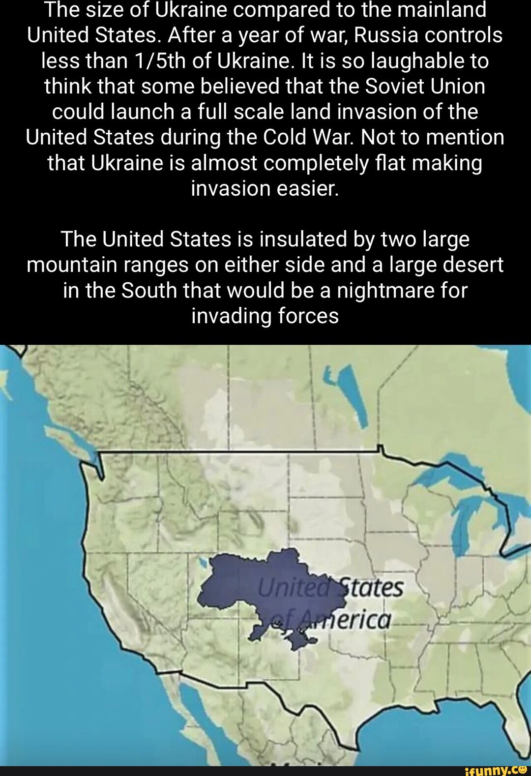 The size of Ukraine compared to the mainland United States. After a ...