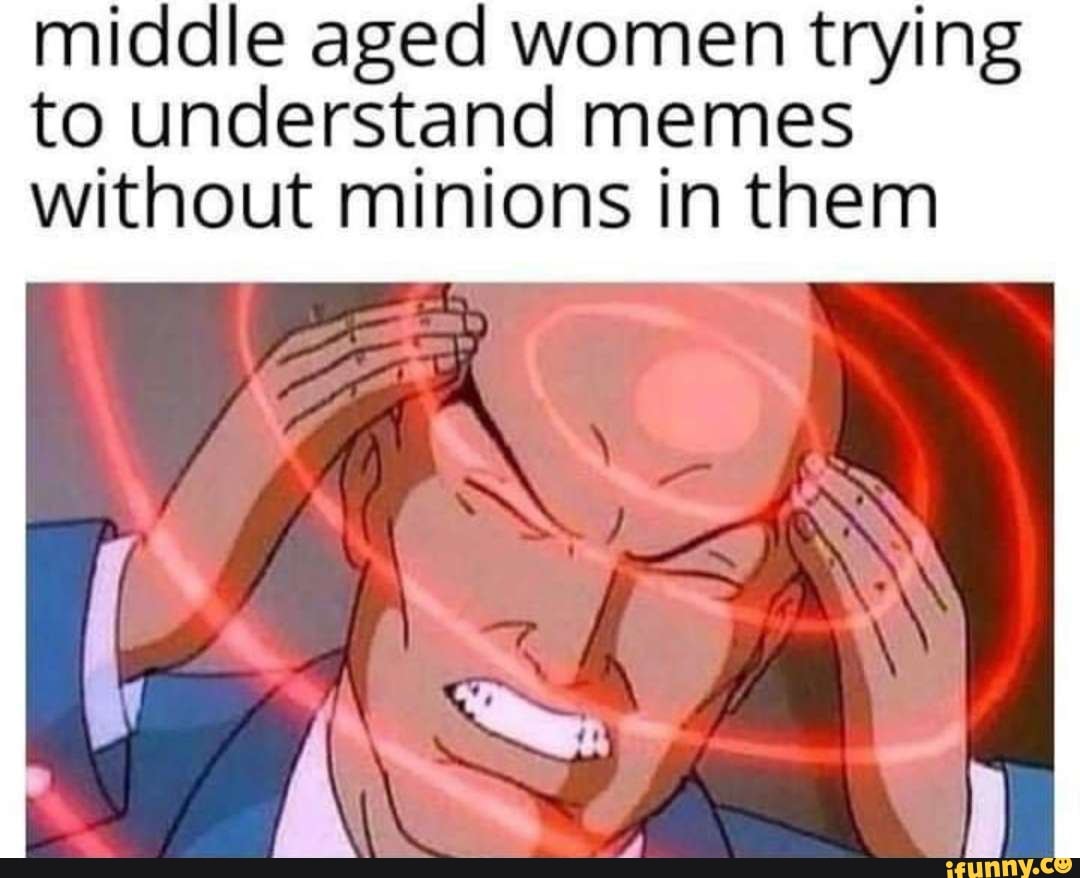 Middle aged women trying to understand memes without minions in them ...