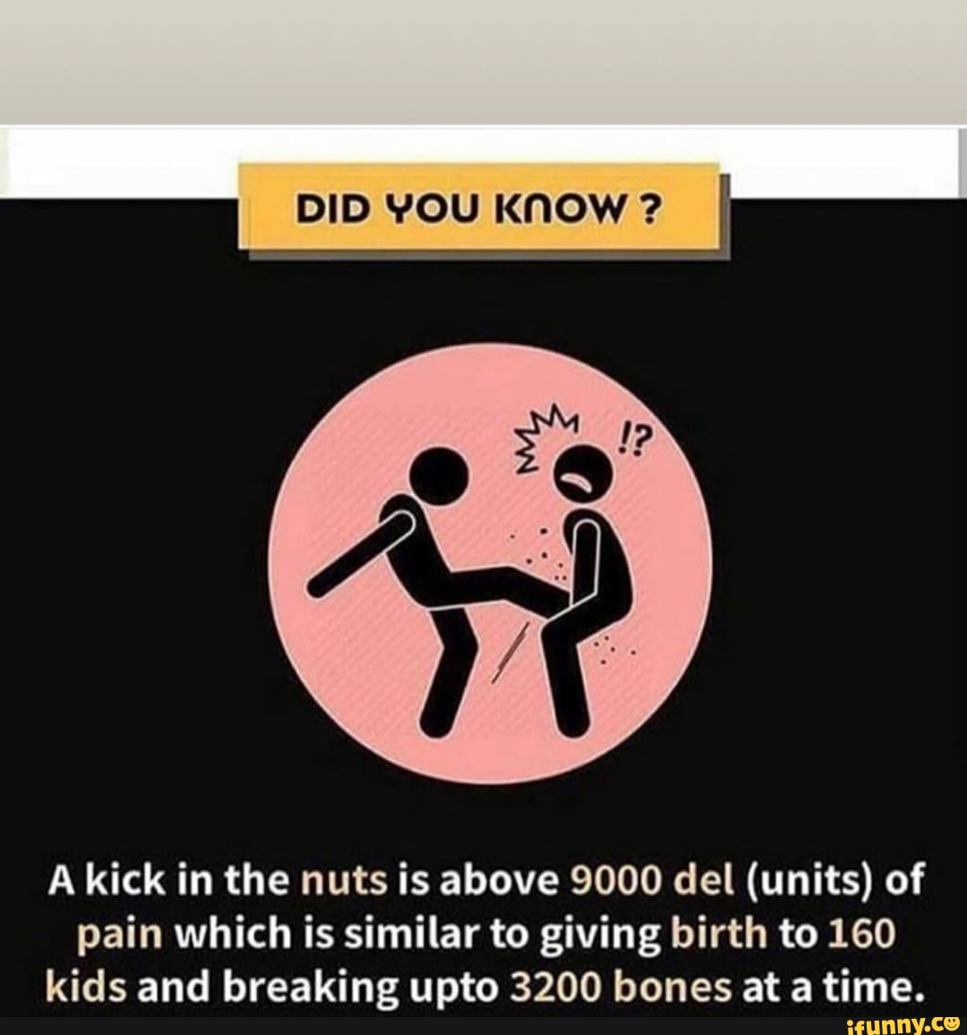 DID VOU Know ? A kick in the nuts is above 9000 del (units) of pain ...