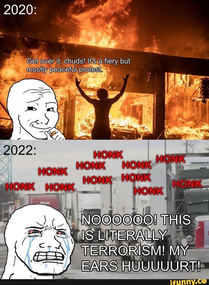 2020: Get overt chuds! l's a fiery but mostly peacelul protest NOOOOOO ...