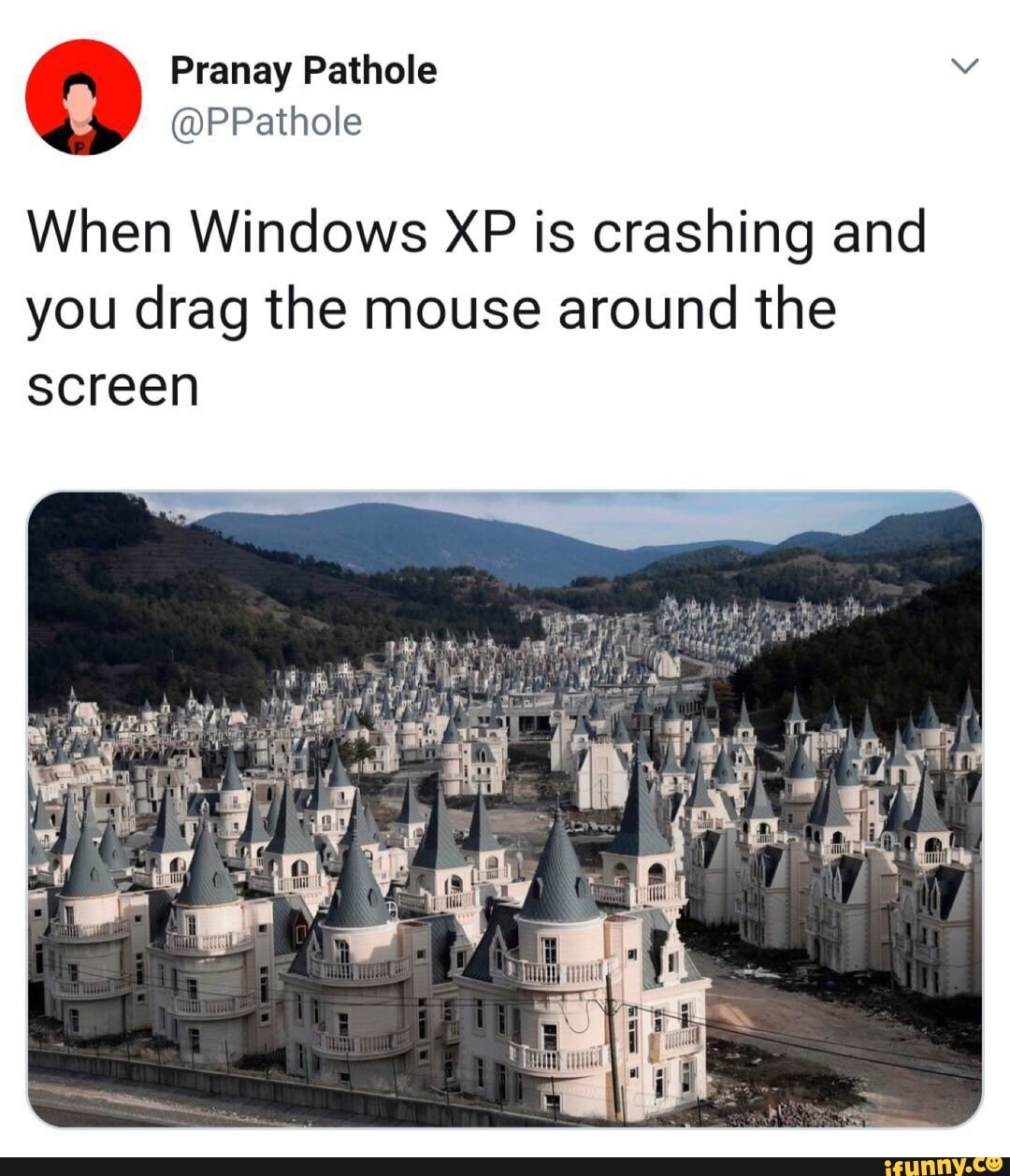 When Windows XP is crashing and you drag the mouse around the screen ...