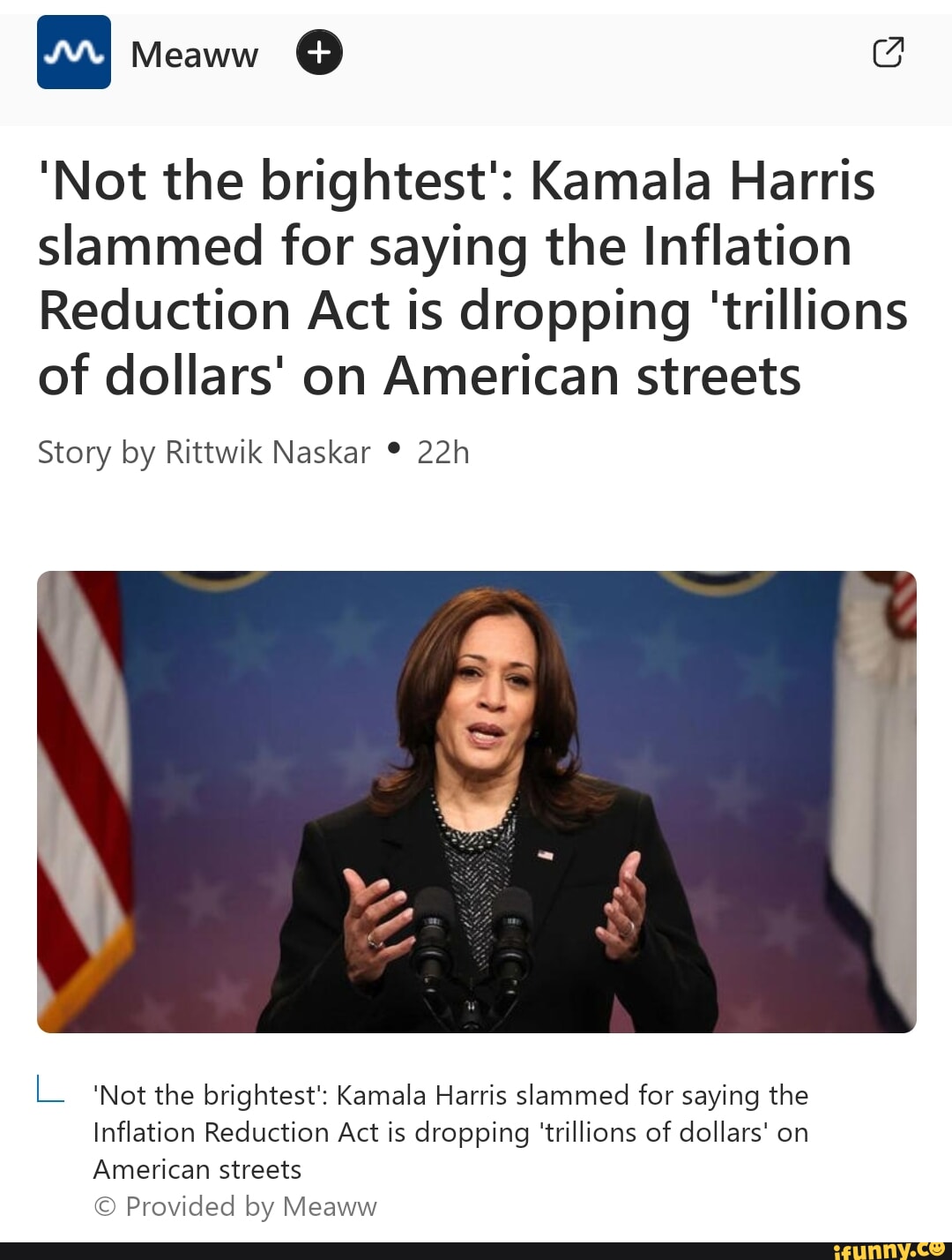 'Not the brightest': Kamala Harris slammed for saying the Inflation ...