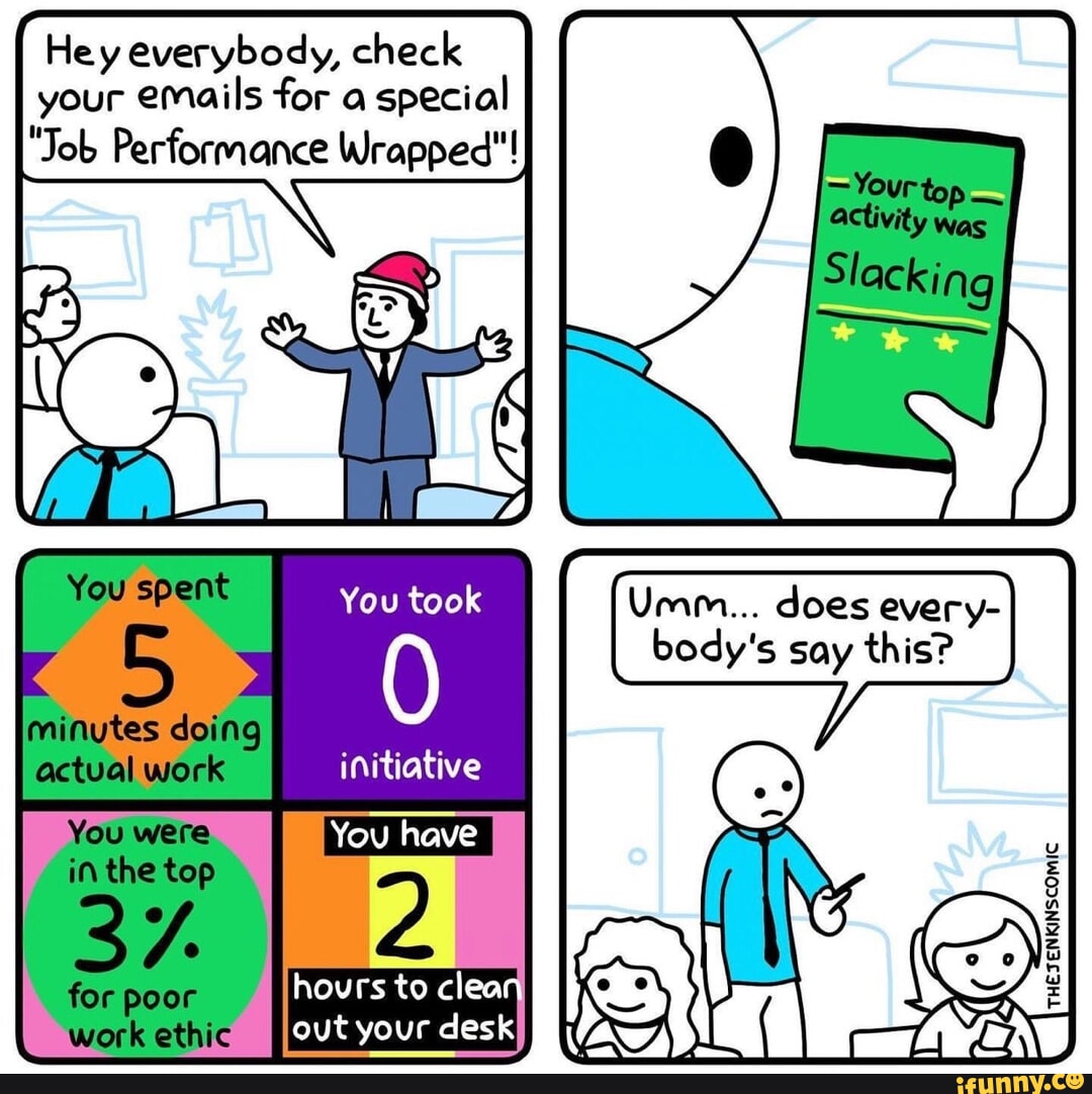 Hey everybody, check your emails for a special "Job Performance Wrapped ...