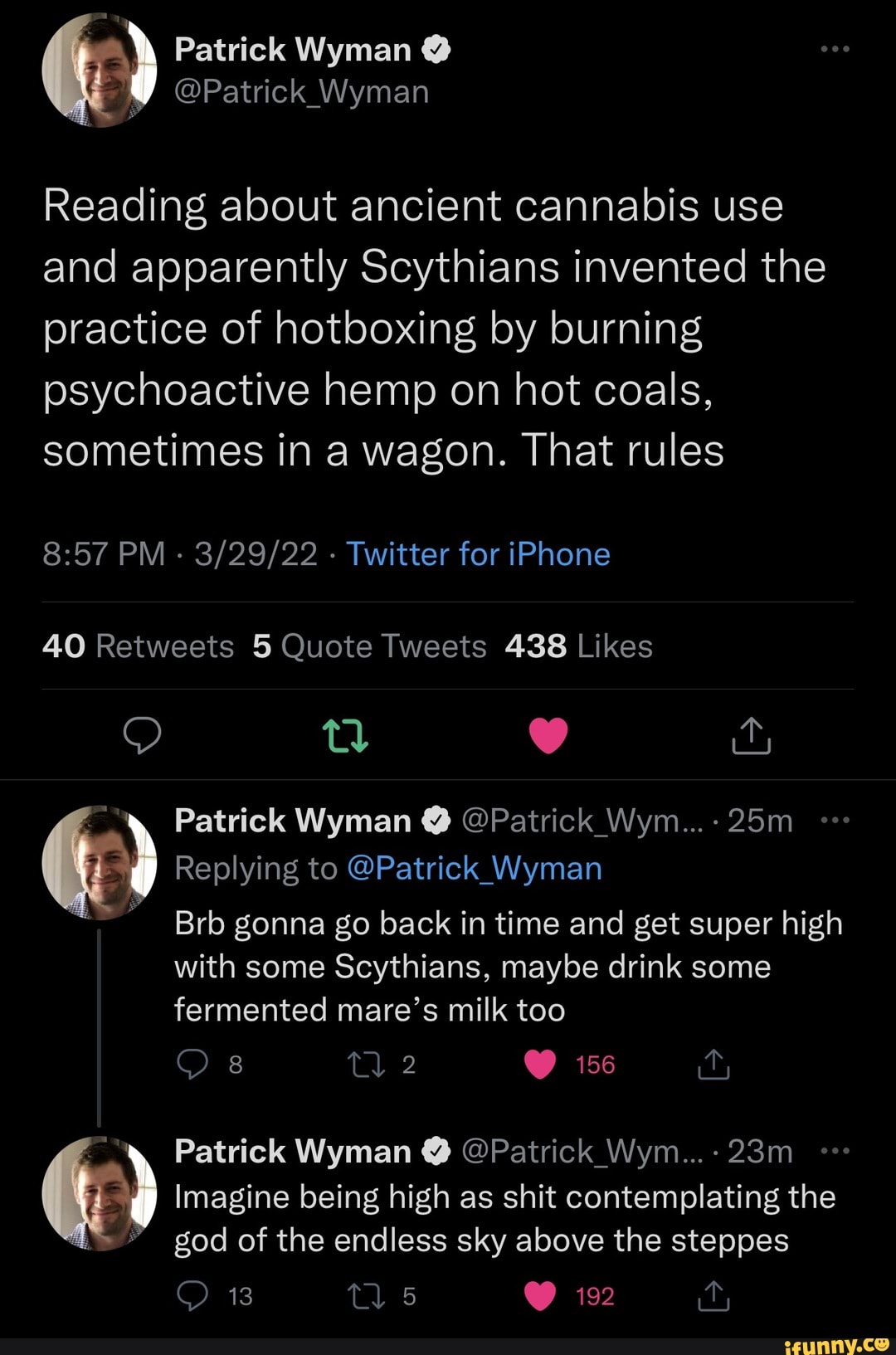 Patrick Wyman @ @Patrick Wyman Reading about ancient cannabis use and ...