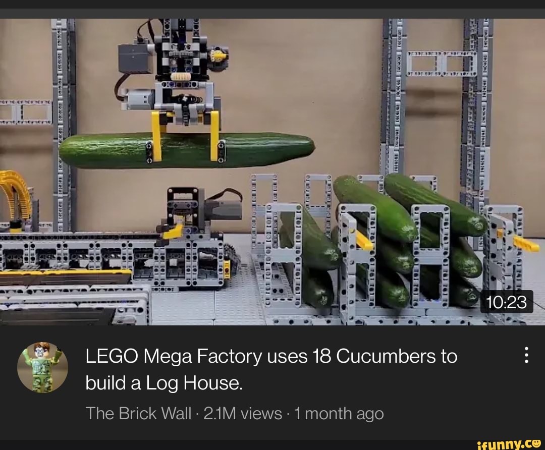 LEGO Mega Factory uses 18 Cucumbers to build a Log House. The Brick ...