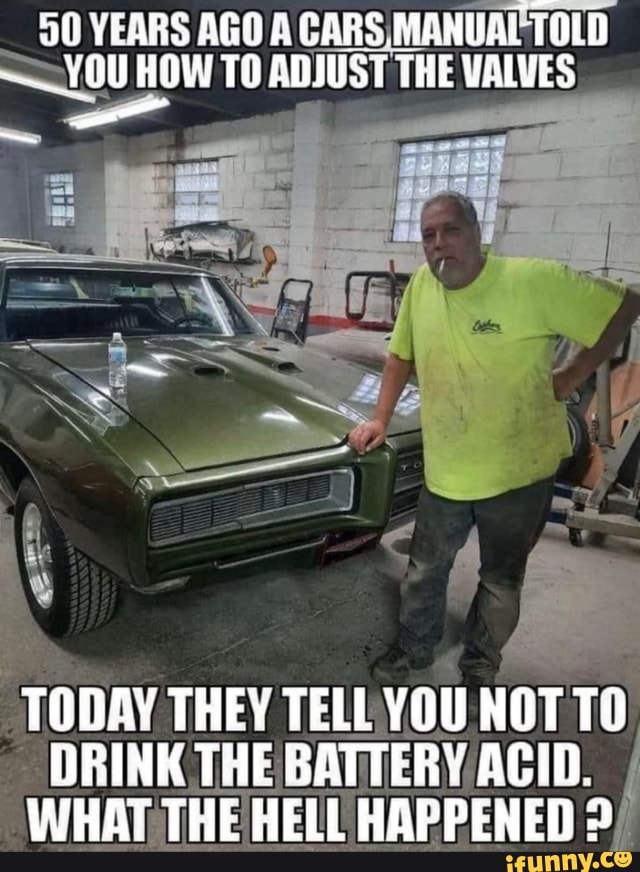 50 YEARS AGO A CARS,Mi MANUAL TOLD YOU HOW TO ADJUST TI THE VALVES ...