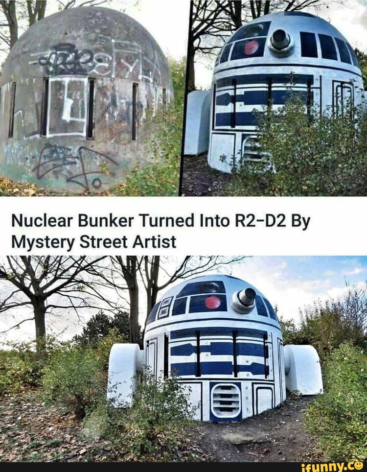 Nuclear Bunker Turned Into R2-D2 By Mystery Street Artist - iFunny