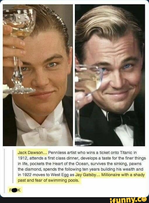 Jack Dawson... Penniless artist who wins a ticket onto Titanic in 1912 ...