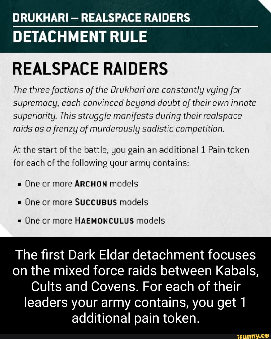 Drukhari memes. Best Collection of funny Drukhari pictures on iFunny