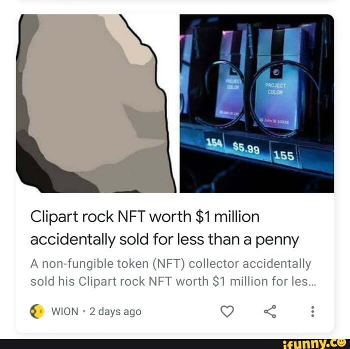 Clipart rock NFT worth $1 million accidentally sold for less than a ...