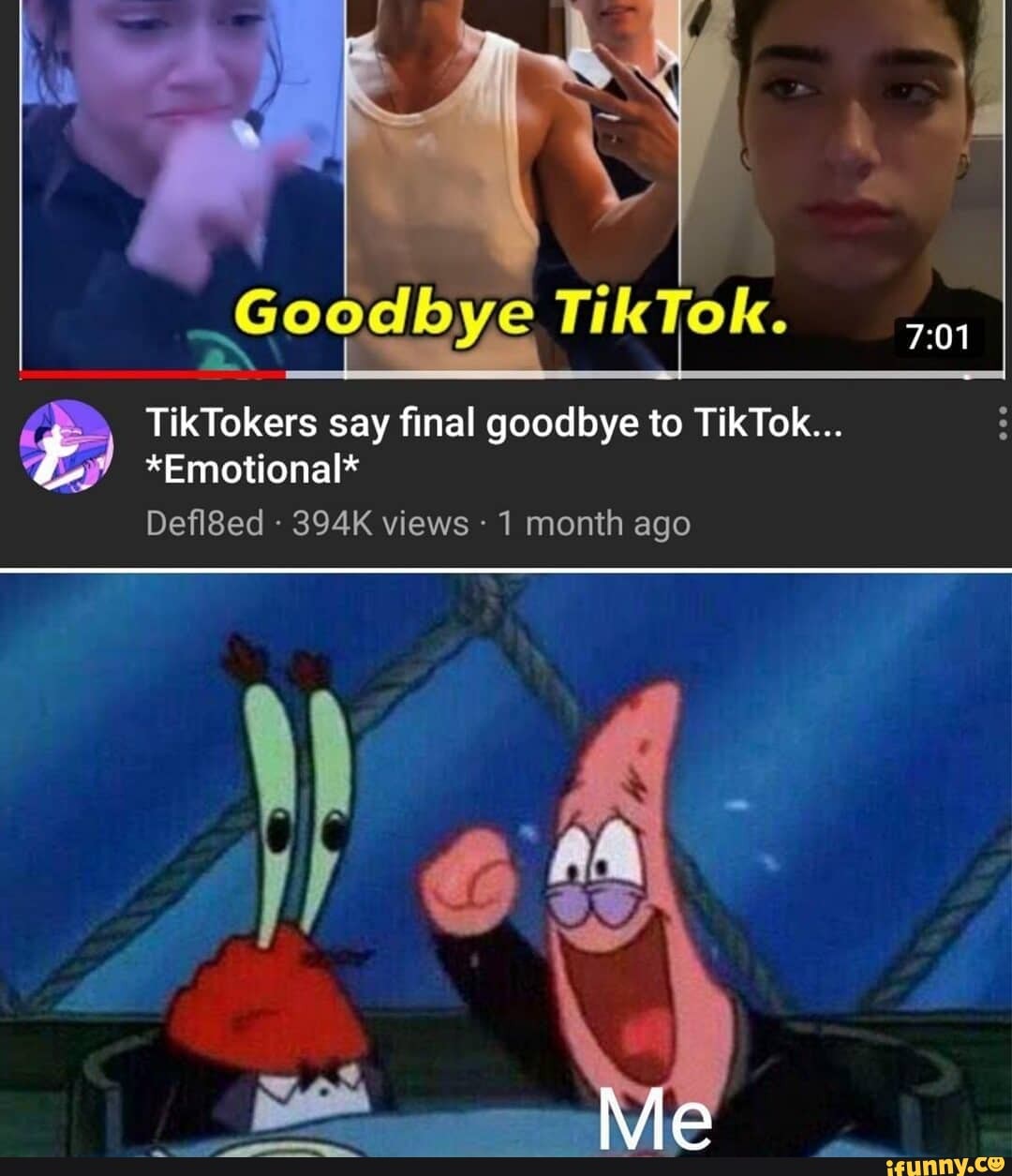 Goodbye TikTok. TikTokers say final goodbye to TikTok... *Emotional ...