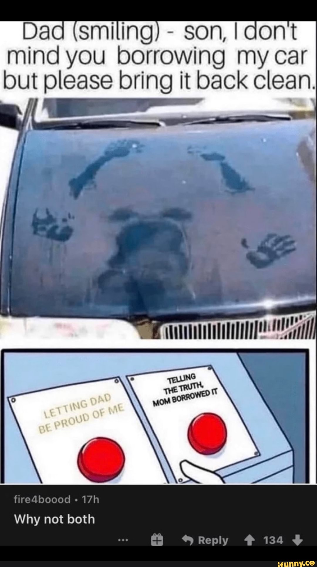 Dad (smiling) - son, don't mind you borrowing my car out please bring ...