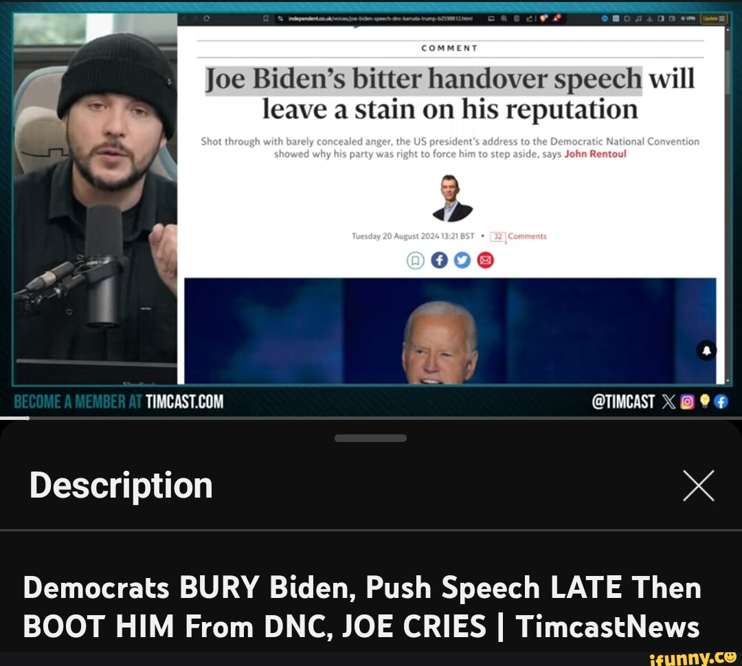 Joe Biden's bitter handover speech will leave a stain on his reputation ...