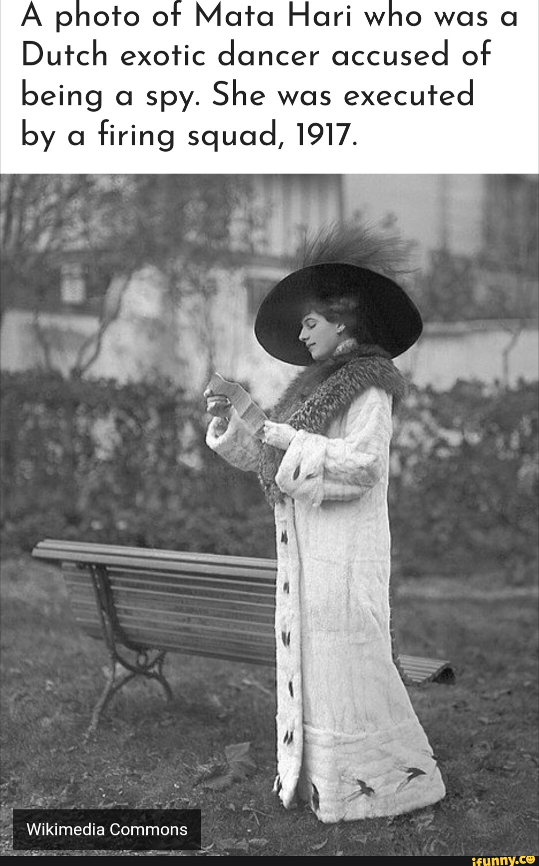 Photo of Mata Hari who was a Dutch exotic dancer accused of being a spy ...