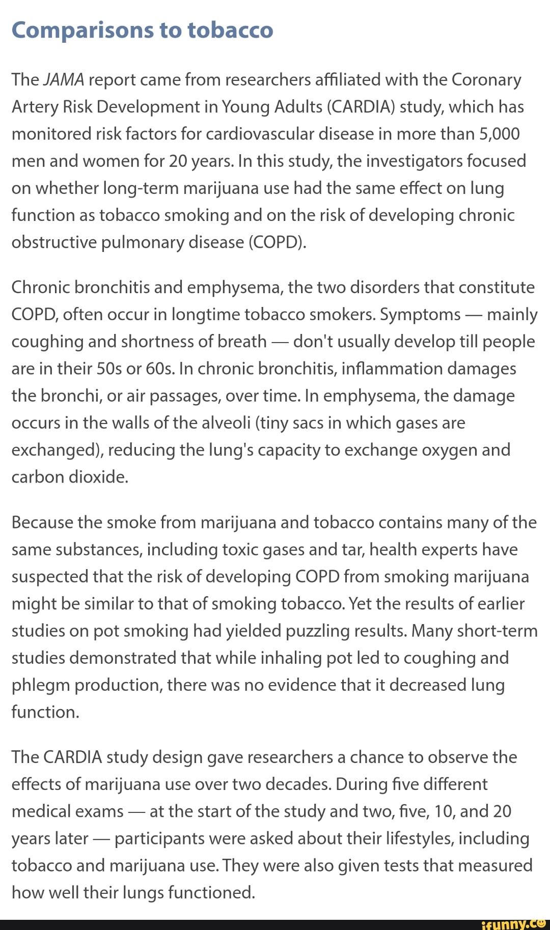 Comparisons to tobacco The JAMA report came from researchers afﬁliated ...