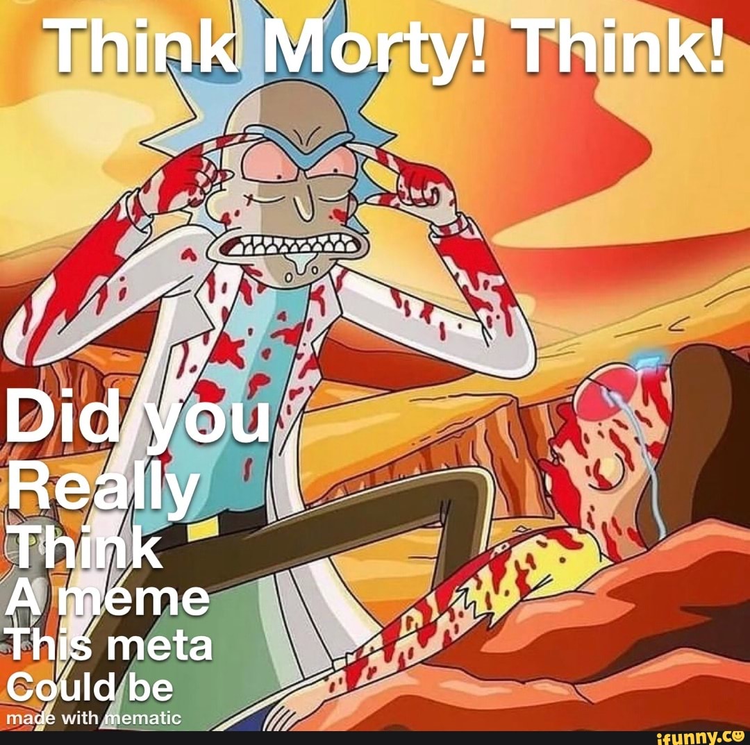 Think Morty! Think! hey : BE Did you: Really Think A meme This meta ...
