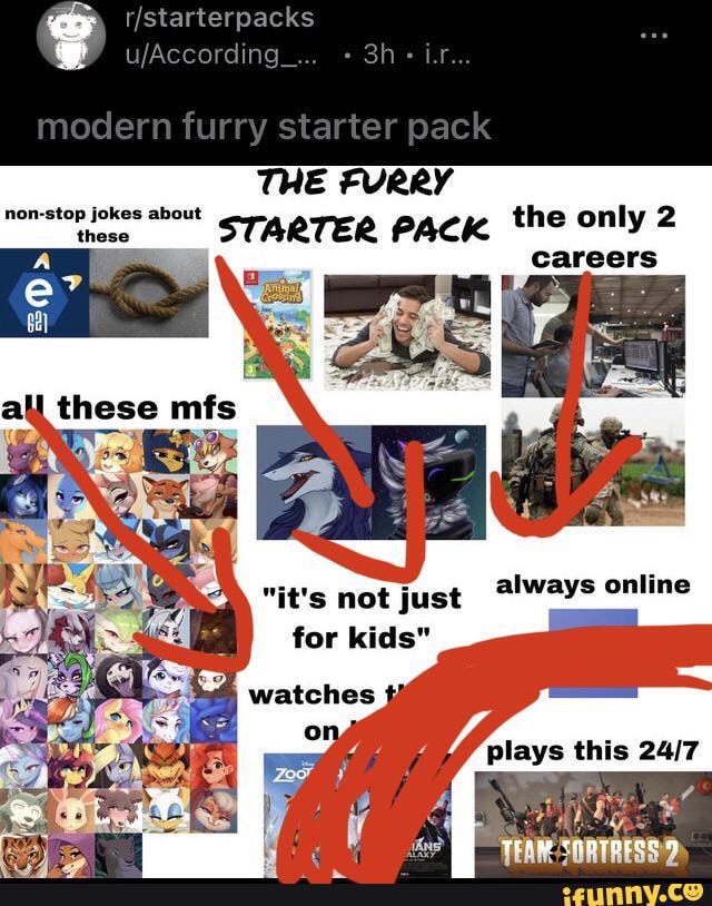 Modern furry starter pack FURRY non-stop jokes about STARTER PACK the ...