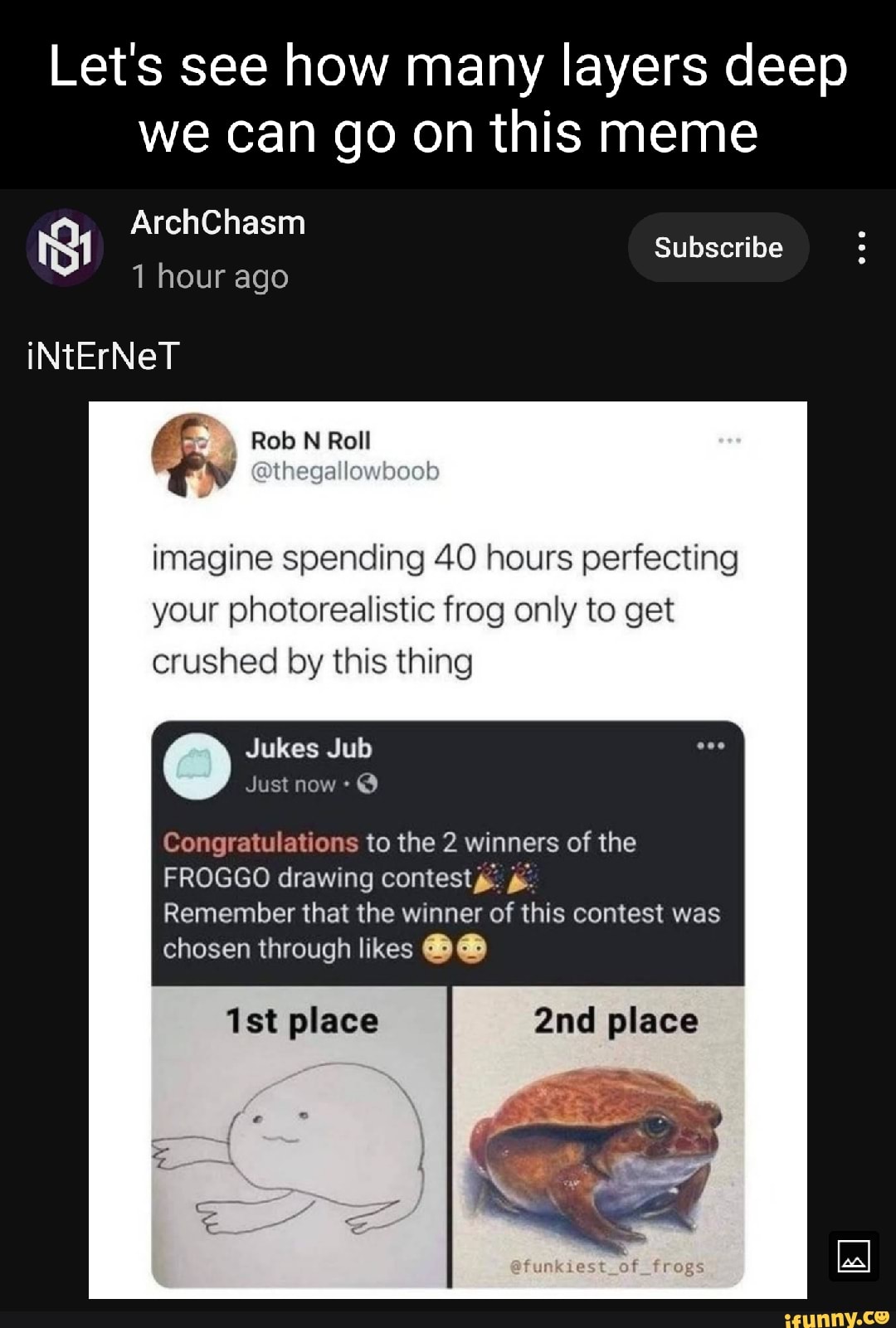 Let's see how many layers deep we can go on this meme ArchChasm ...