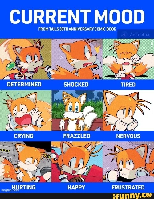 CURRENT MOOD FROM TAILS 30TH ANNIVERSARY COMIC BOOK TIRED CO DETERMINED ...