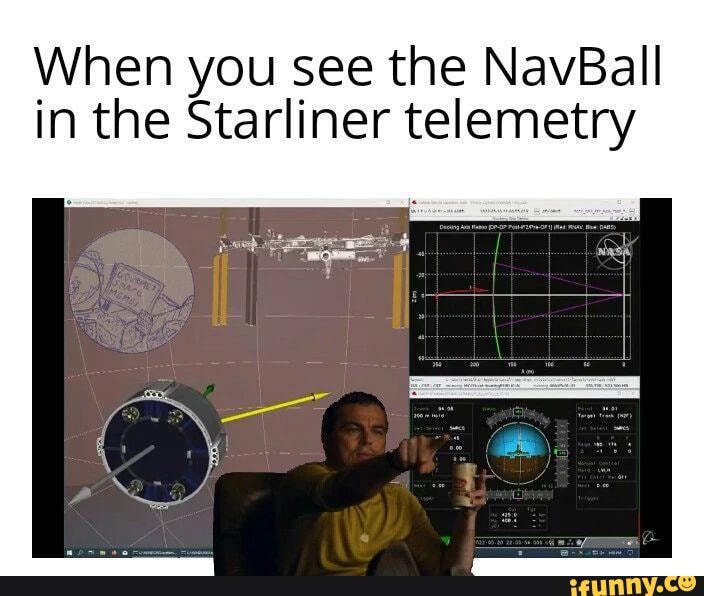 When you see the NavBall in the Starliner telemetry - iFunny