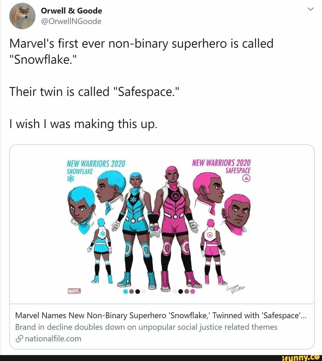 Orwell Goode Marvel's first ever non-binary superhero is called ...