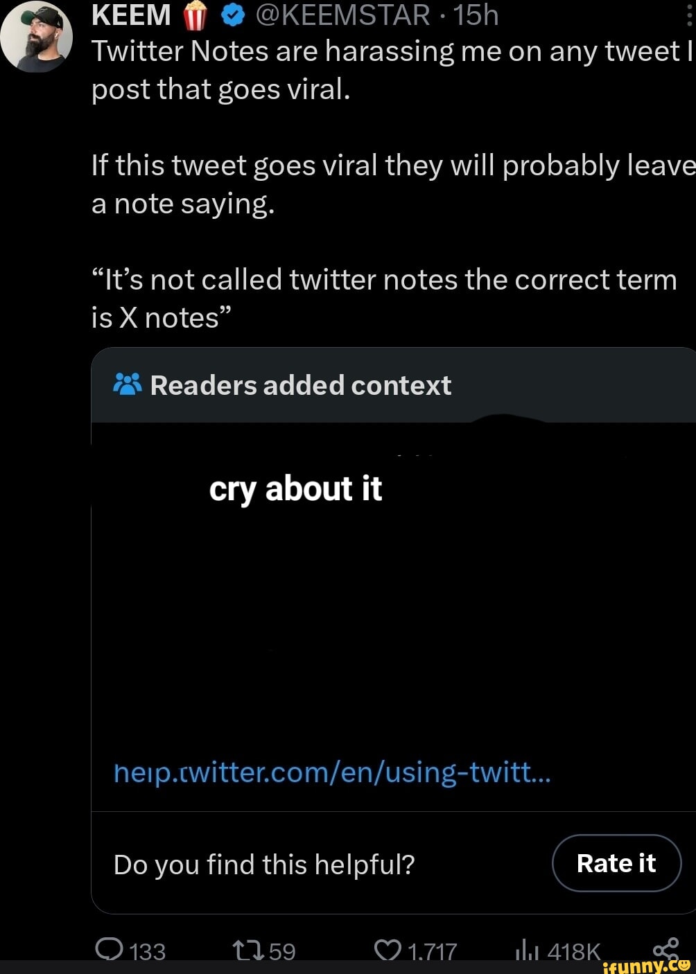 KEEM ff @ @KEEMSTAR - Twitter Notes are harassing me on any tweet I ...