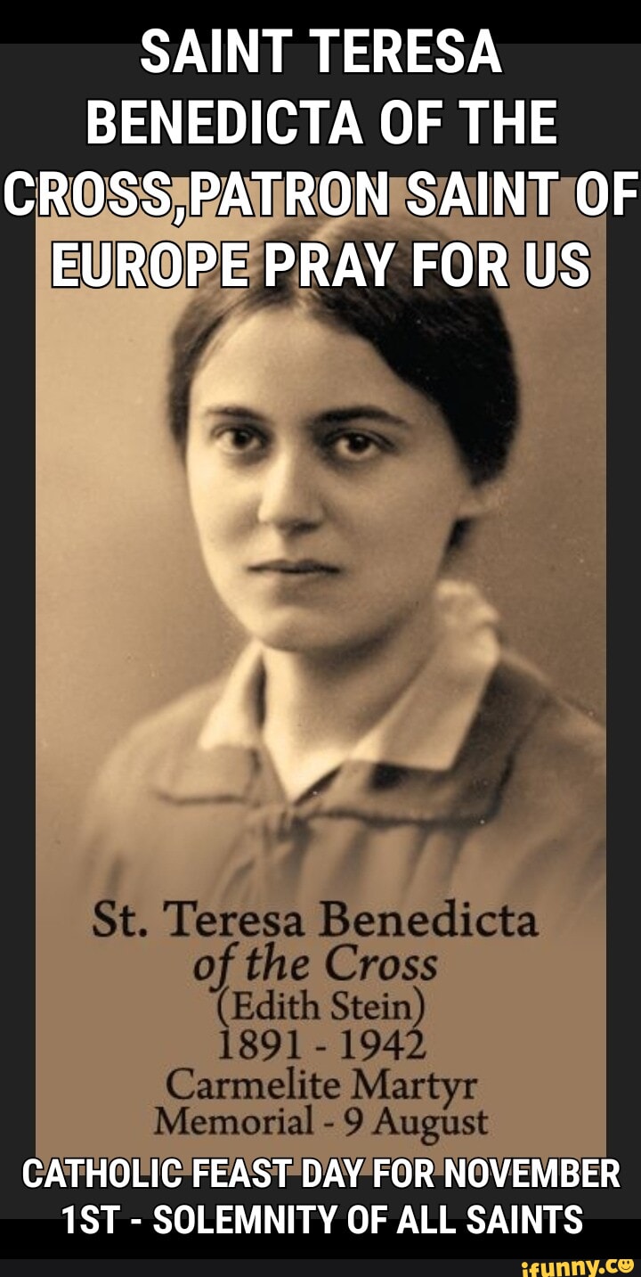 SAINT TERESA BENEDICTA OF THE CROSS PATRON SAINT OF PE PRAY FOR US St ...