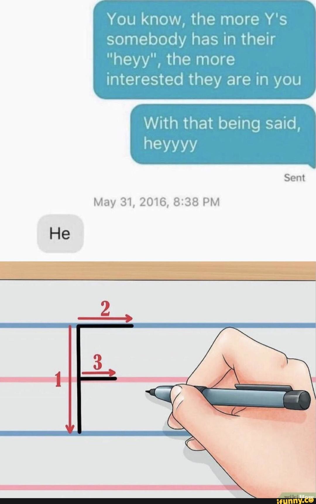 You know, the more Y's somebody has in their ”heyy", the more ...