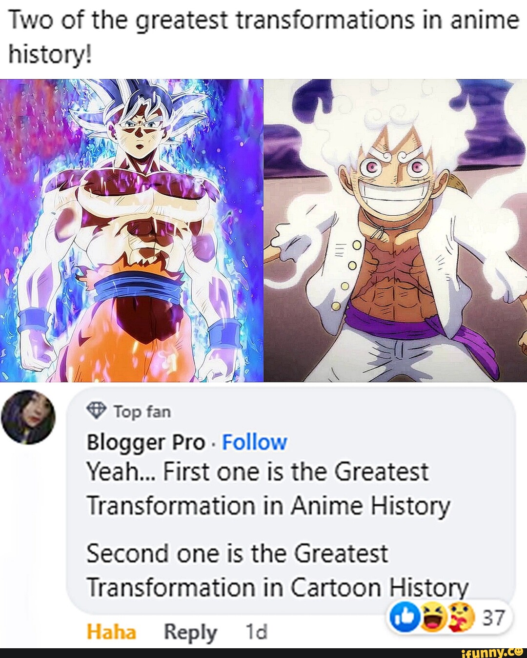 Two of the greatest transformations in anime history! Top fan Blogger ...