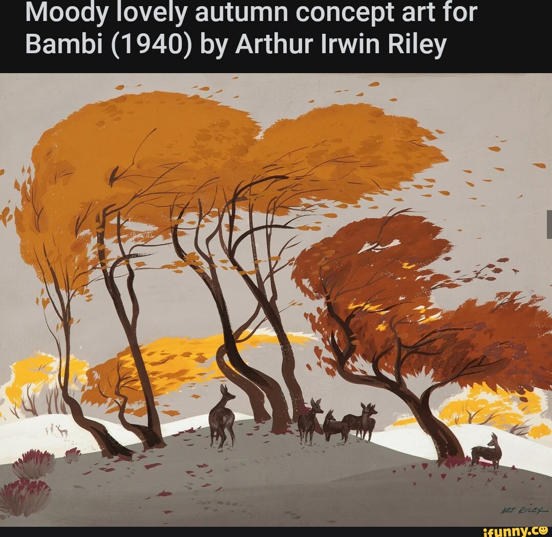 Mooay lovely autumn concept art for Bambi (1940) by Arthur Irwin Riley ...