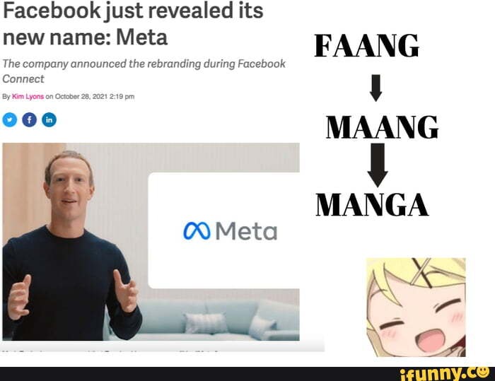 Facebook just revealed its new name: Meta FAANG The company announced ...