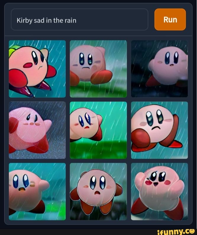 Run Kirby sad in the rain EX \ - iFunny